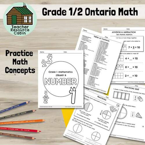 Grade 1/2 Ontario Math Workbooks (Full Year Bundle) by Teacher Resource ...