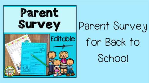 Parent Survey with Editable Version by Blonde Bilingual | TPT
