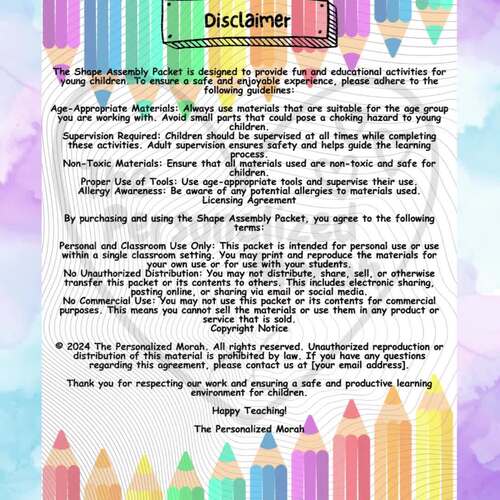 Shape Assembly Packet for Preschoolers – Fun and Educational Hands-On ...