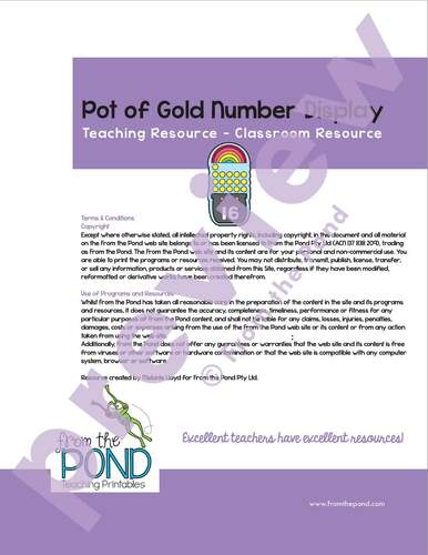 Number Display for a Math Wall - St Patrick's Day by From the Pond