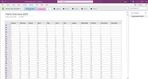 Digital Yearly Planner and Diary - Onenote Notebook by The Inquisitive ...