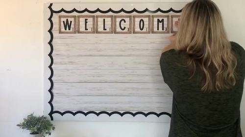 Farmhouse Distance Learning Backdrop Decor by Confetti and Creativity