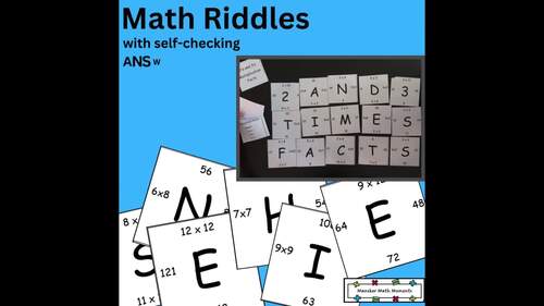 7's Multiplication Facts Self-Checking Riddle by Mansker Math Moments