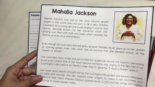 Mahalia Jackson Women's History Month Black History Month Craft Activities