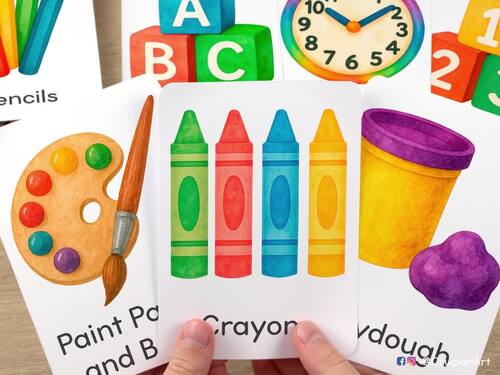 Back to School Flash Cards: Printable Educational Cards for Language Skills