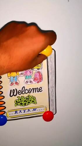 Back to School Craft Notebook - Notebook Craft Name - Bulletin Board idea