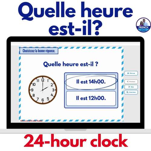 French Telling Time 24-hour clock Boom™ Digital Task Cards Quelle heure ...