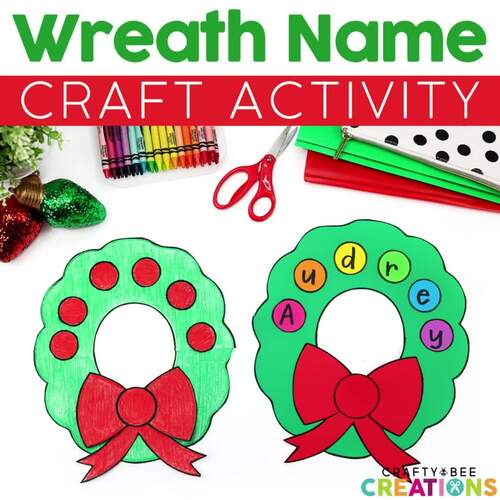Christmas Wreath Name Craft | Template | Christmas Activities ...