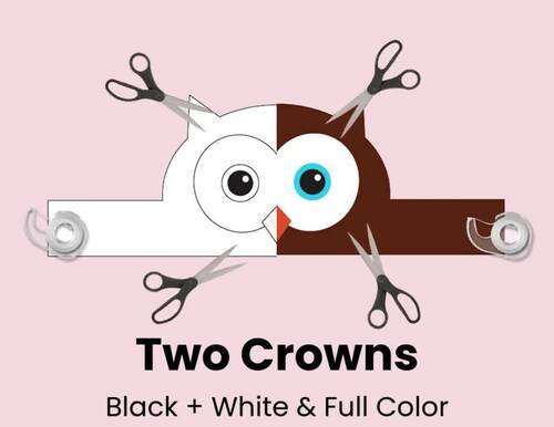 Owl Crown / Party Hat / Mask / Costume / Animal / Headband ** Two Crowns