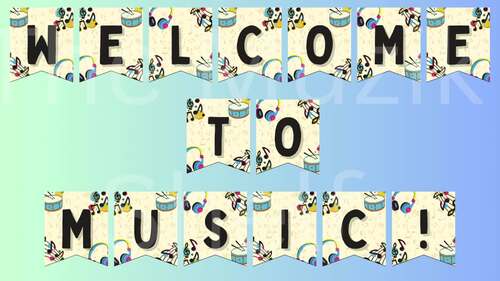 Welcome to Music! – Vintage/Retro Music-Themed Printable Bunting