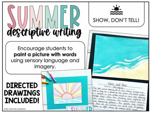 Summer Descriptive Writing - Show, Don't Tell - Season Writing | TPT