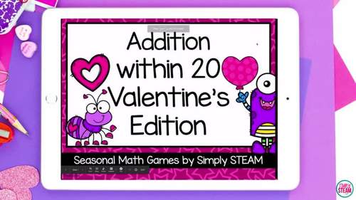 Valentine's Day Math Games for Second Grade by Simply STEAM | TpT