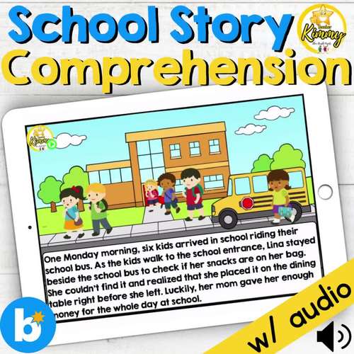 School Story Comprehension Answering WH Questions Boom Cards by Teacher ...