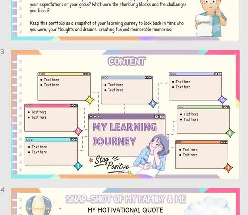 All About Me My Learning Journey Portfolio 1 PowerPoint Template