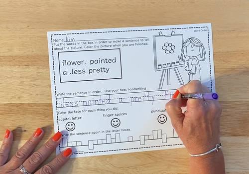 Sentence Writing Scrambled Sentences Grades 1-2 Back to School Worksheets