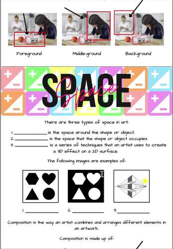 Space and Art- Elements of Art by ArtRoots | TPT