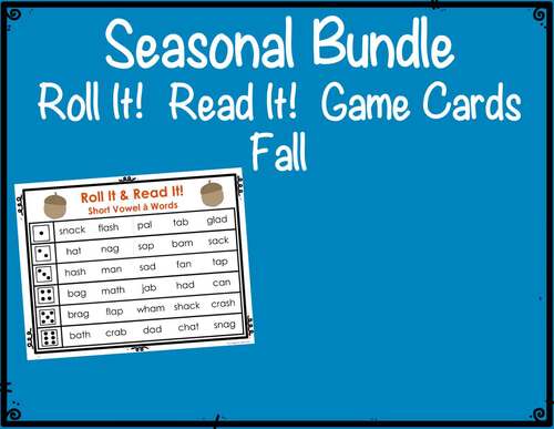 Seasonal Roll It! Read It! Game Cards: Four Seasonal Words & Sentences Sets