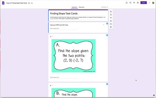 Distance Learning: Finding Slope Digital Task Cards | TPT