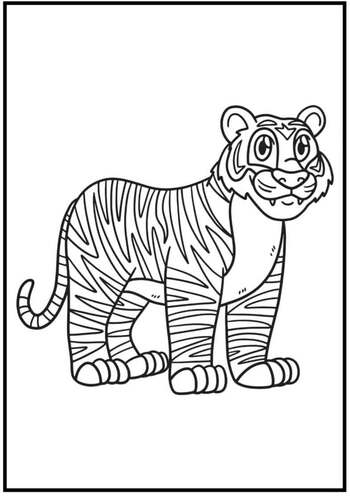 Tiger Tales: A Majestic 100-Page Coloring Safari by Kids Mania | TPT