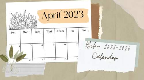 2023-2024 Calendar Boho, color yourself, minimalist, neutral Digital Files