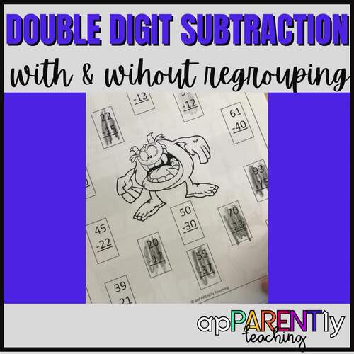 Double digit subtraction with regrouping by apPARENTly teaching | TPT