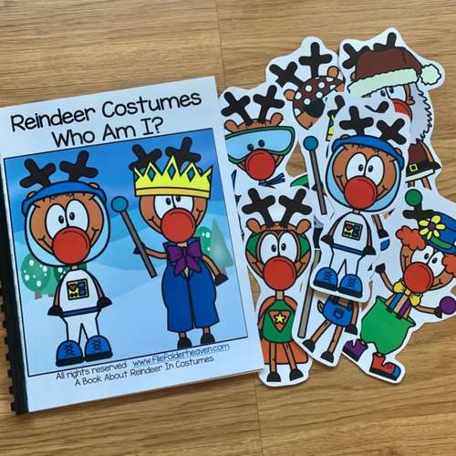 Christmas Adapted Book: "Reindeer In Costumes: Who Am I?" | TPT