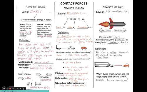 Bundled Contact Forces Concept Map and Quiz- Science Boot Camp | TPT
