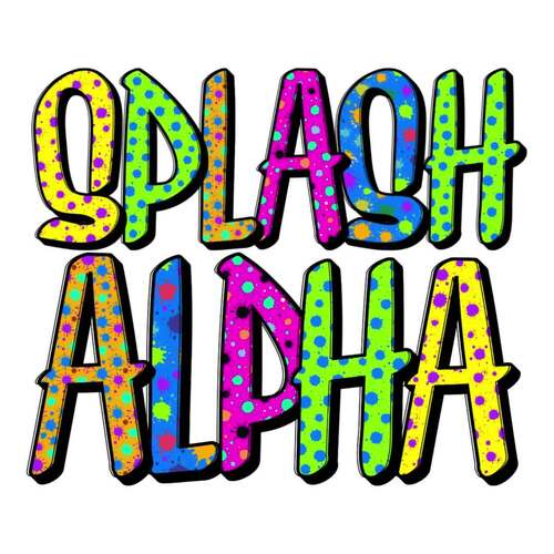 Bright Color Splash Doodle Alphabet bulletin board letters font for ...