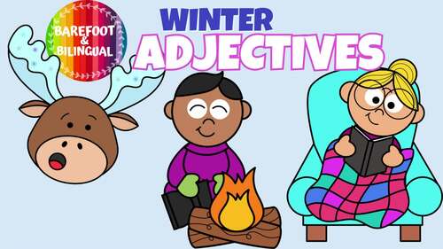 Winter Adjectives Clipart | Grammar Winter Clipart | Winter Vocabulary