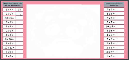 Digital Pixel Art NO PREP - Panda Multiplication to 10 Google Sheets