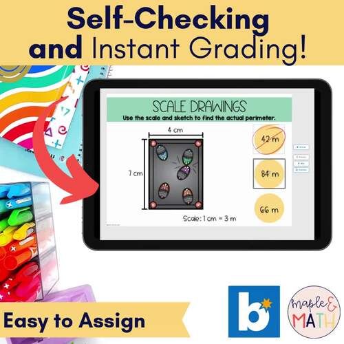 Scale Drawings Digital Boom Card Activity | 7th Grade Math Proportions ...
