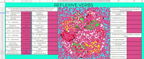 Spanish Christmas Activity | Reflexive Verbs Digital Mystery Picture
