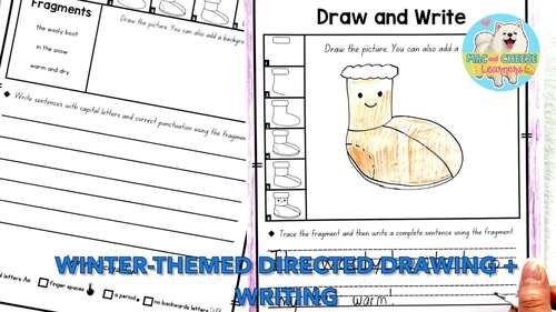 Winter~ Directed Drawing & Writing - Fragments + Sentences Revolution