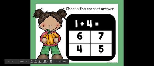 Fall Google Slides™ Addition Facts 1st Grade Practice Set 1 Digital ...