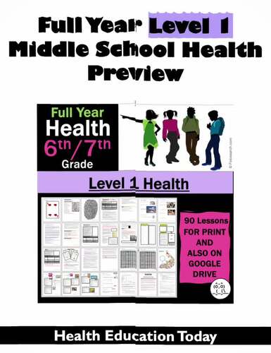 6th Grade Health Lessons: LEVEL 1 FULL SEMESTER HEALTH PROGRAM | TPT