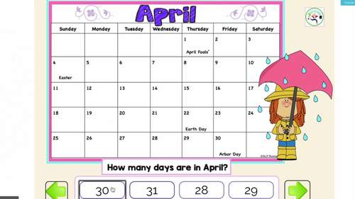 April Calendar Activities for Language BOOM CARDS. by SLP Runner
