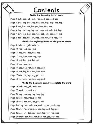 CVC: Beginning Sound Sort, Short o, Read, Identify, Write | TPT