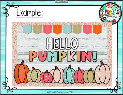 Pastel Modern Pumpkin Bulletin Board | Hello Pumpkin! | Pumpkin Patch Decor