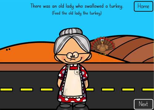 There Was An Old Lady Who Swallowed A Turkey - Speech Therapy Book ...