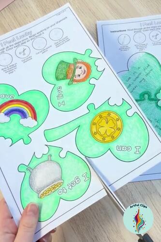 I Am Lucky Because, St Patrick’s Day Shamrock Bulletin Board Writing Craft