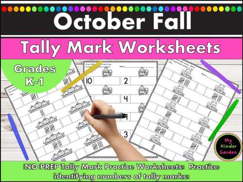 October Fall Tally Mark Worksheets – Draw, Count & Write Numbers 1–10 (K)