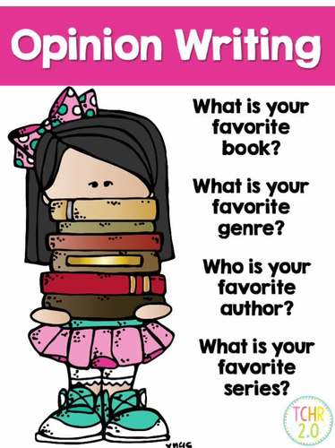 Opinion Writing Favorite Author Book Genre Series by TCHR Two Point 0