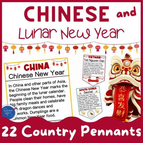 Chinese New Year Pennants | Lunar New Year Bulletin Board Holiday Decor ...