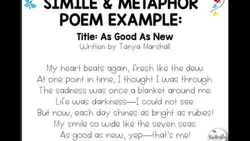 Simile & Metaphor Poetry Writing Unit | Printables + PowerPoint Lesson