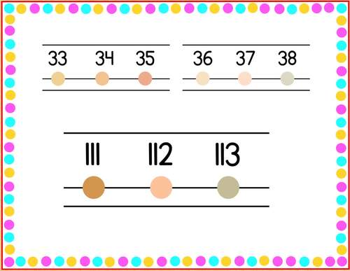 Printable Boho Neutral Large Number Line, Editable Large Number Line