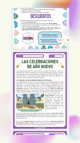 Año Nuevo Lectura New Year Celebrations Spanish Reading Comprehension ...