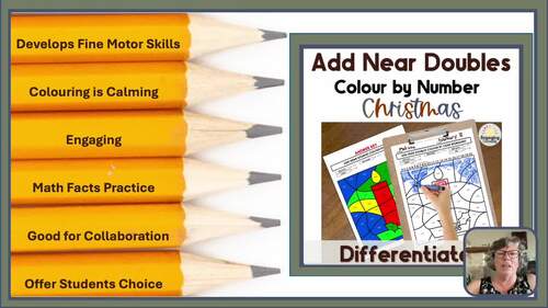 Christmas Add Near Doubles Color-by-Number for Differentiated Addition ...