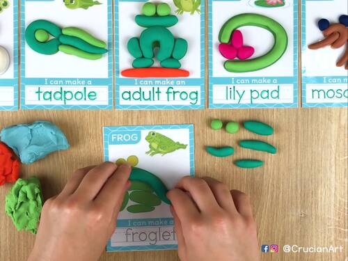 Frog Life Cycle Playdough Mats: Word Tracing & Fine Motor Printable ...