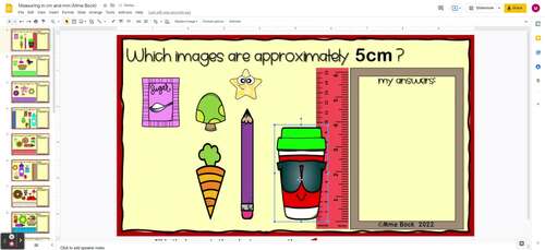 Measuring in cm and mm: Google Slides™ by GroovyGarden | TPT