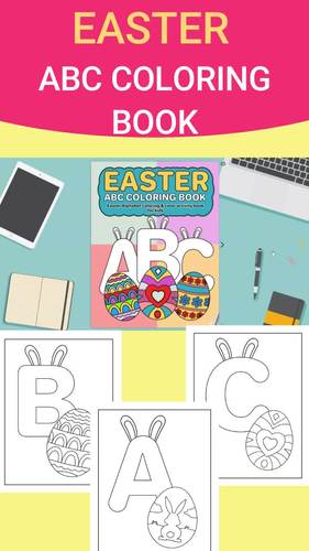Easter ABC Coloring Book For Kids: Easter Alphabet coloring & color ...